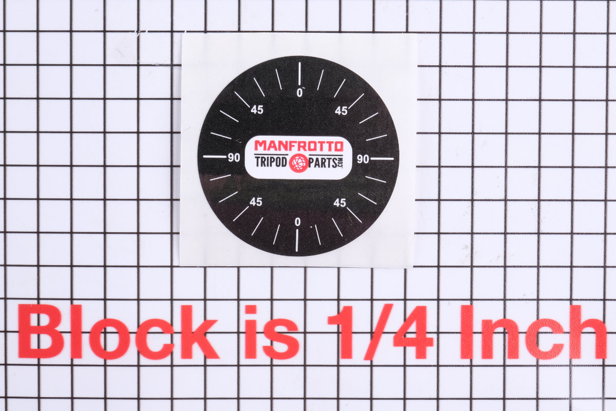 15DEGREESTICKER 90 Degree Label 1.5 inch diameter| ManfrottoTripodParts.com